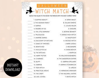 Halloween Party Game Villain Match Game Fun Halloween Game - Etsy