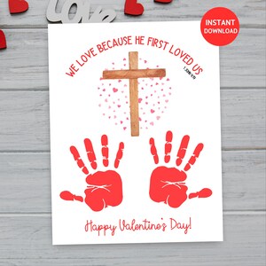 Preschool Valentine's Bible Handprint Craft, Valentine’s Handprint ...