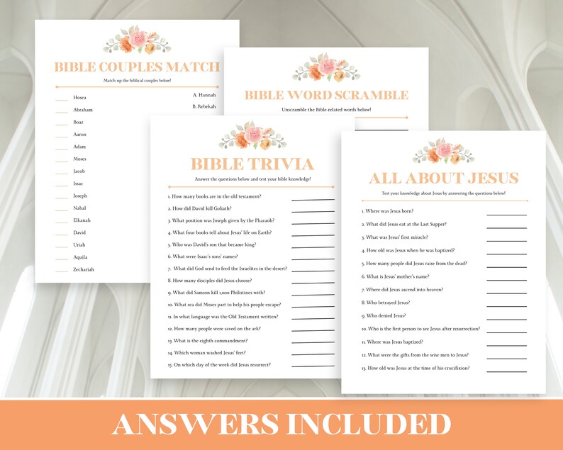 Bible Games Church Party Games Ministry Games Bible Study - Etsy