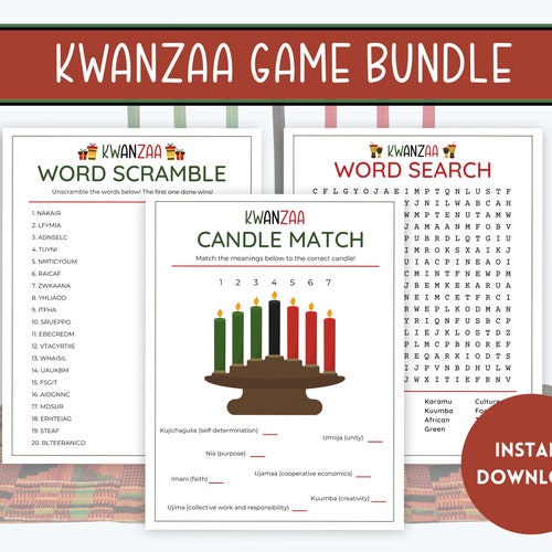 Kwanzaa Games Kwanzaa Game Bundle Printable Kwanzaa Games - Etsy