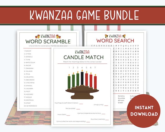 Kwanzaa Games Kwanzaa Game Bundle Printable Kwanzaa Games | Etsy