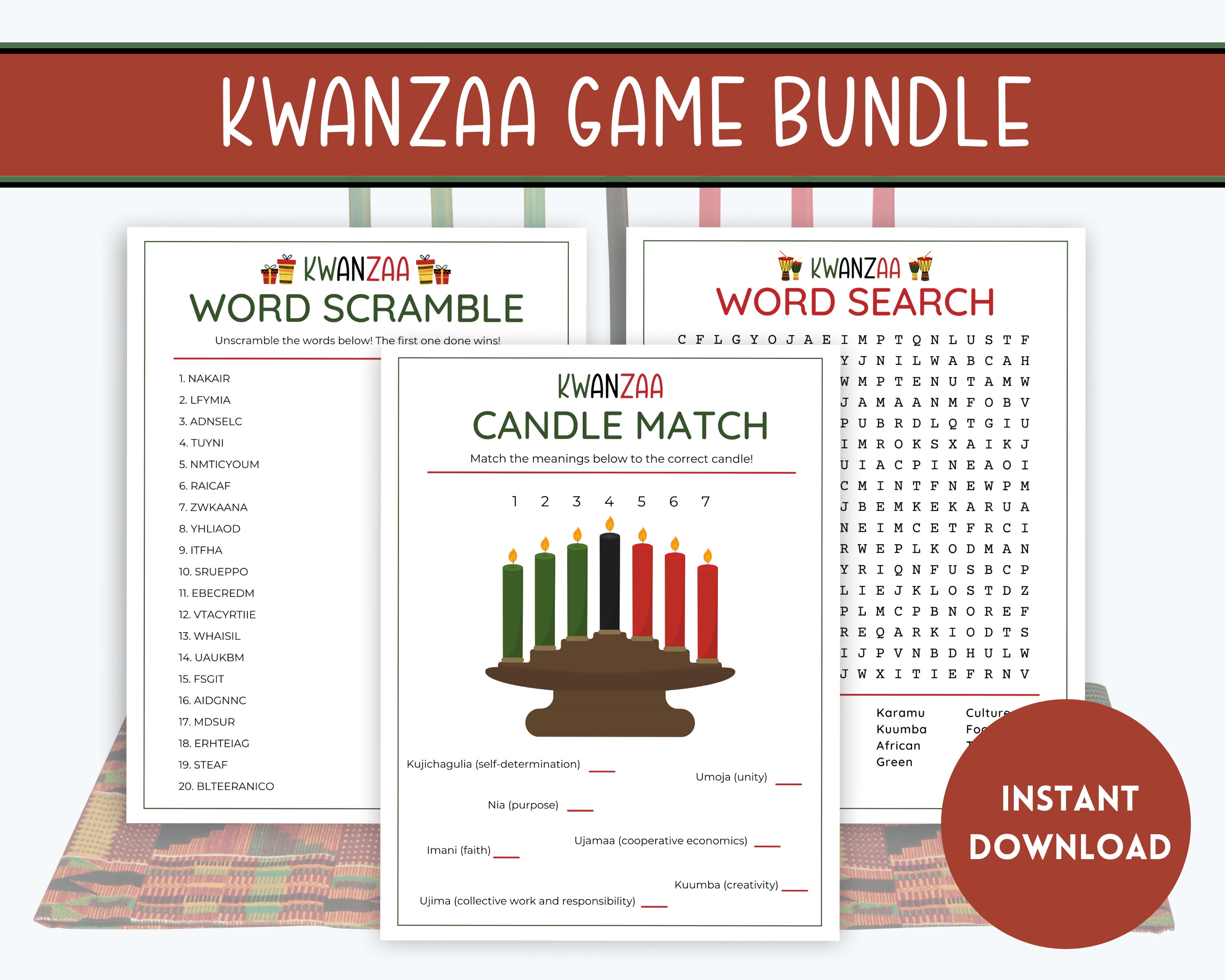 Kwanzaa Games Kwanzaa Game Bundle Printable Kwanzaa Games - Etsy