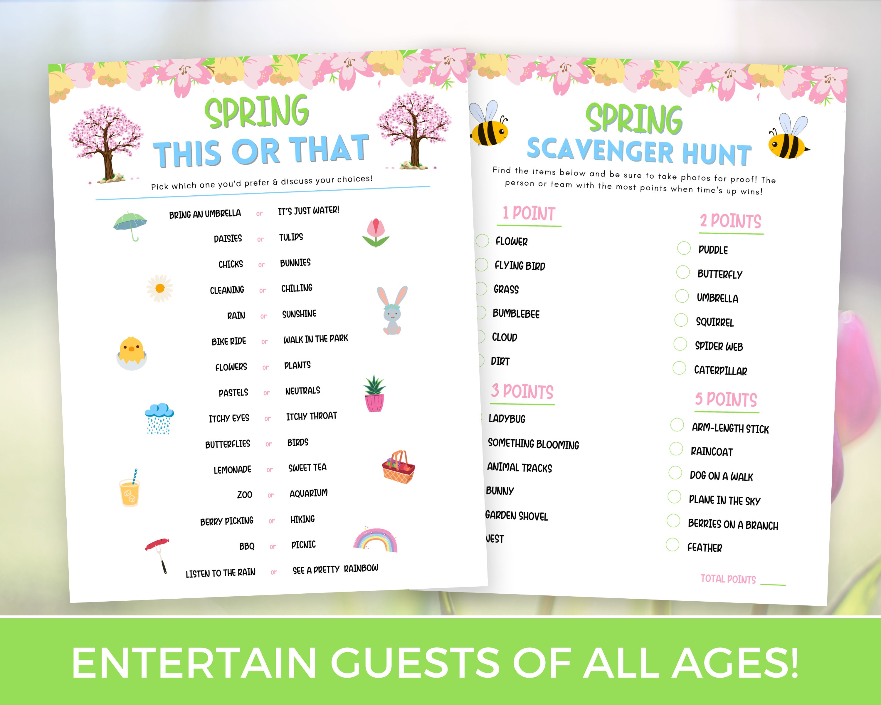 Spring Party Games Bundle Spring Games Springtime Activities - Etsy