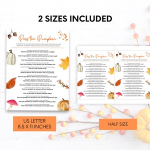 Fall Pass the Pumpkin Game, Fall Game, Autumn Games Printable, Fall ...
