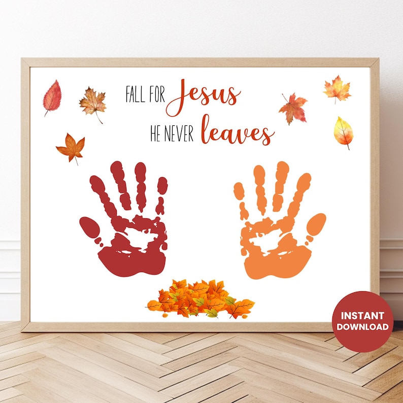 Fall Handprint Art Craft: Christian Pumpkin Sunday School Activity - Etsy