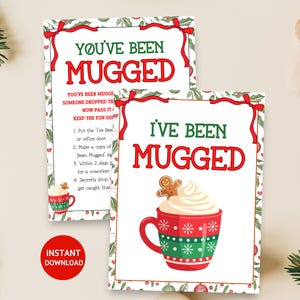 You've Been Mugged Signs, Christmas Office Coworker Game, Team Building ...