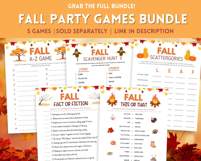 Fall Trivia Game Fact or Faction Fall Party Game Fall Themed - Etsy