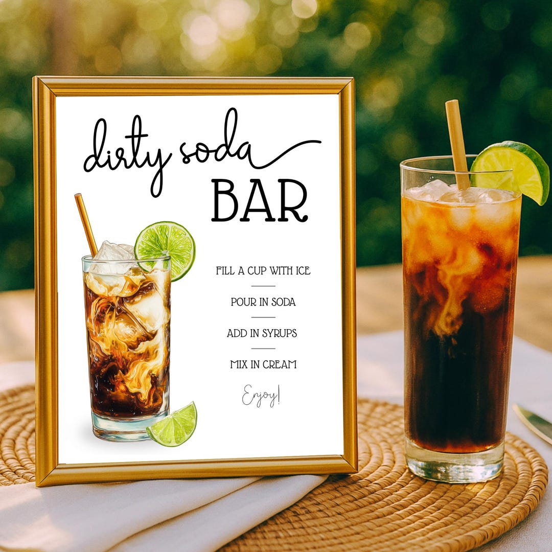 Dirty Soda Bar Sign Template, Soda Bar Sign, Dirty Soda Mocktail Sign ...
