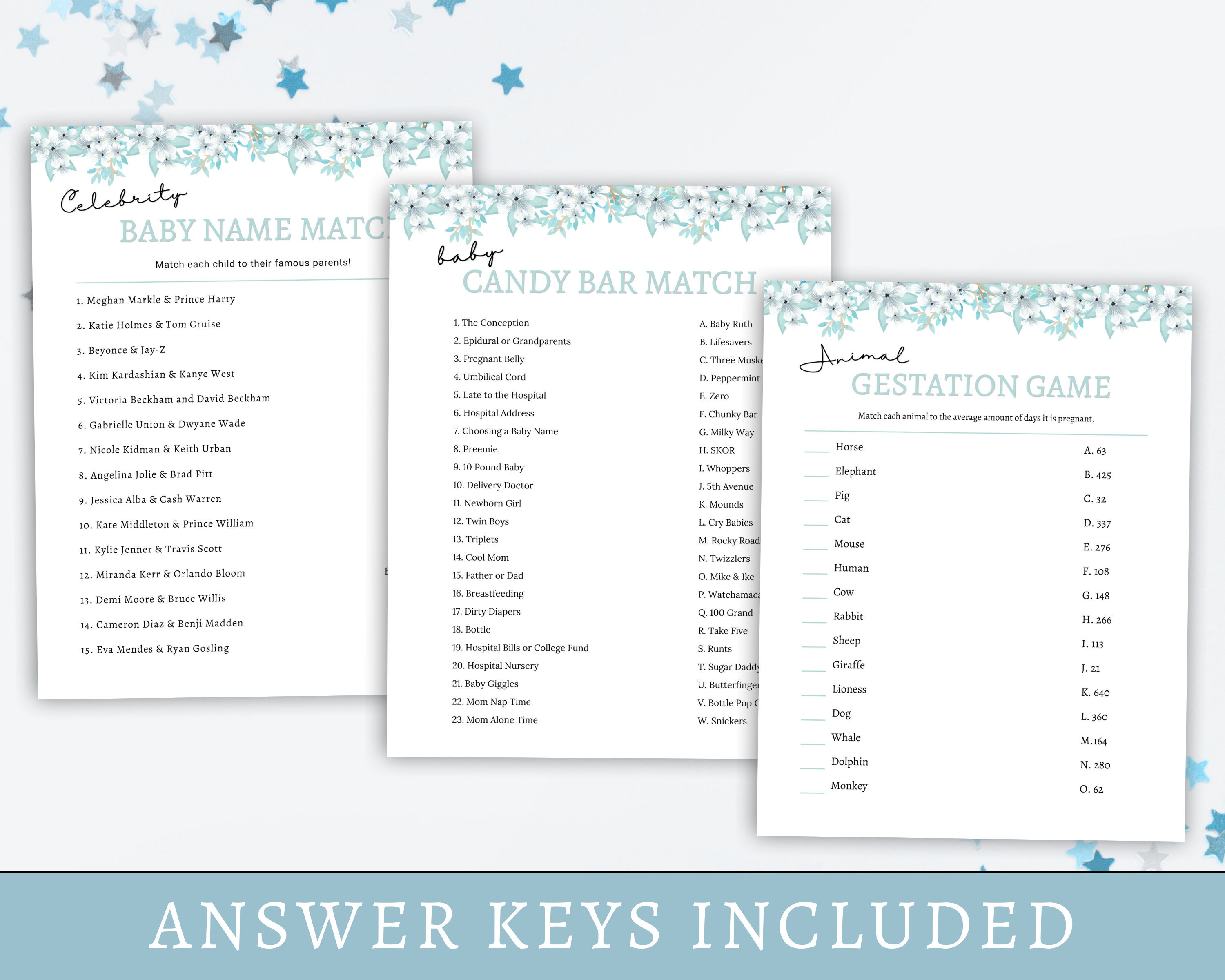 Blue Baby Shower Games Boy Baby Shower Games Bundle Baby - Etsy