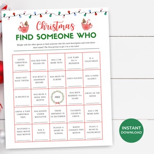 Christmas Find Someone Who, Christmas Icebreaker Game, Christmas Office ...