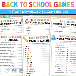 Back to School Games Bundle, Elementary School Games, First Day of ...