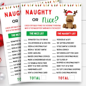 Naughty or Nice Christmas Game, Christmas Games for Adults, Christmas ...