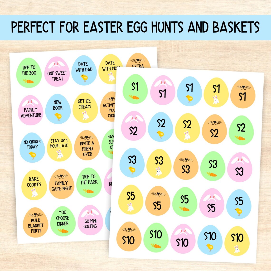Easter Egg Coupons, Easter Egg Filler Coupons, Easter Basket Tokens ...
