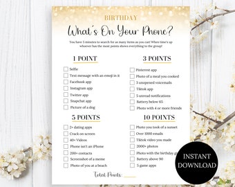 30th Birthday Party Game Whats in Your Phone - Etsy