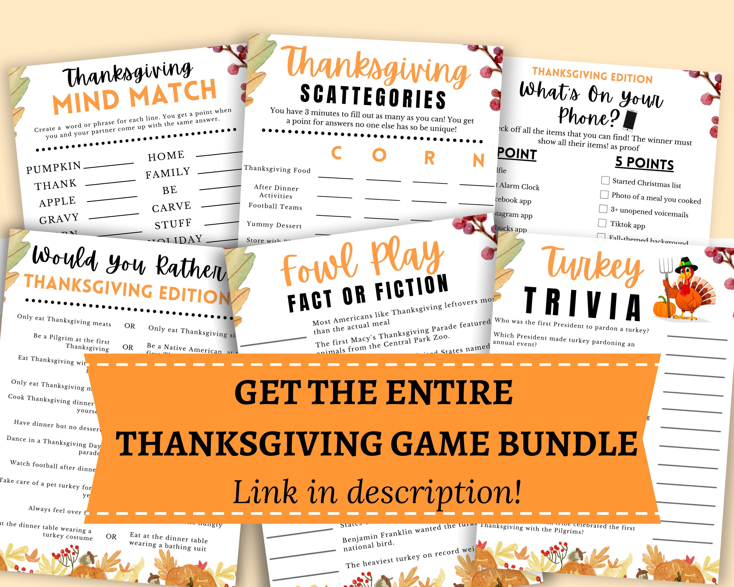 Thanksgiving Game Printable, Thanksgiving Scattegories, Thanksgiving ...