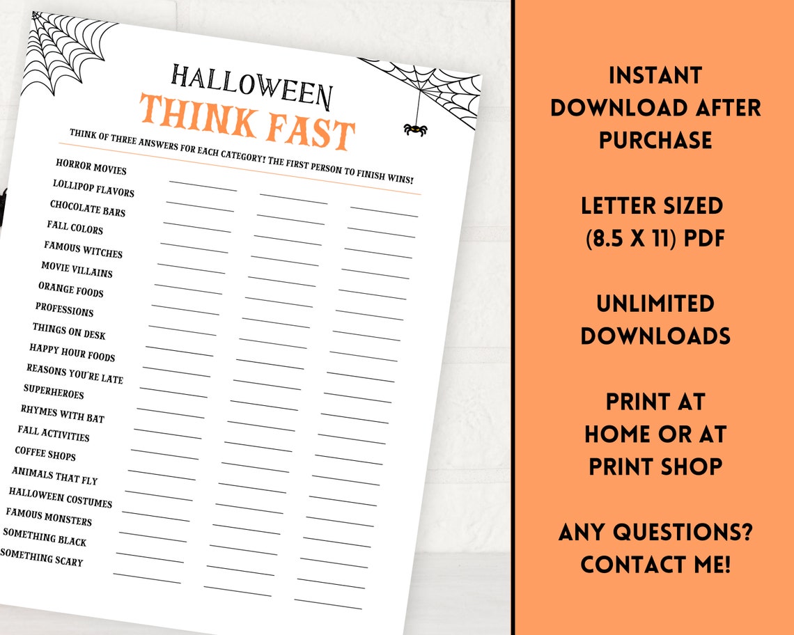 Halloween Office Party Games Halloween Games for Office - Etsy