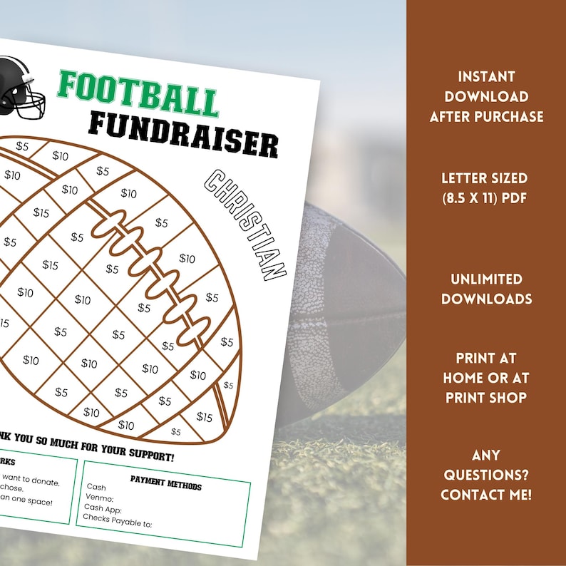Football Fundraiser Template, Sponsor My Football Season, Football ...