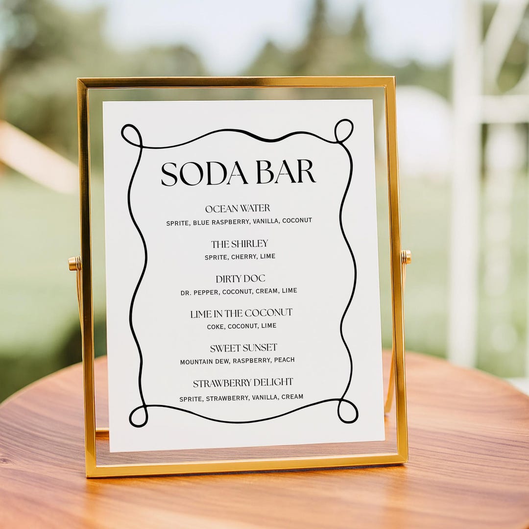 Editable Dirty Soda Bar Sign, Soda Bar Sign Template, Bar Menu for ...