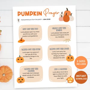 Pumpkin Prayer Printable, Carving Christian Halloween Activity ...