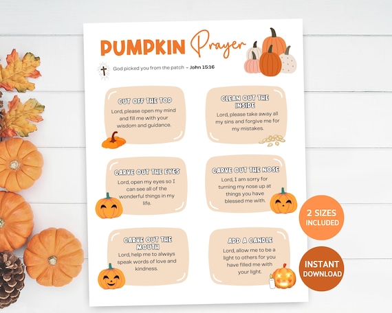 Pumkin Prayer Printable