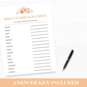 Bible Word Scramble, Bible Game, Church Game, Fun Church Party Game ...