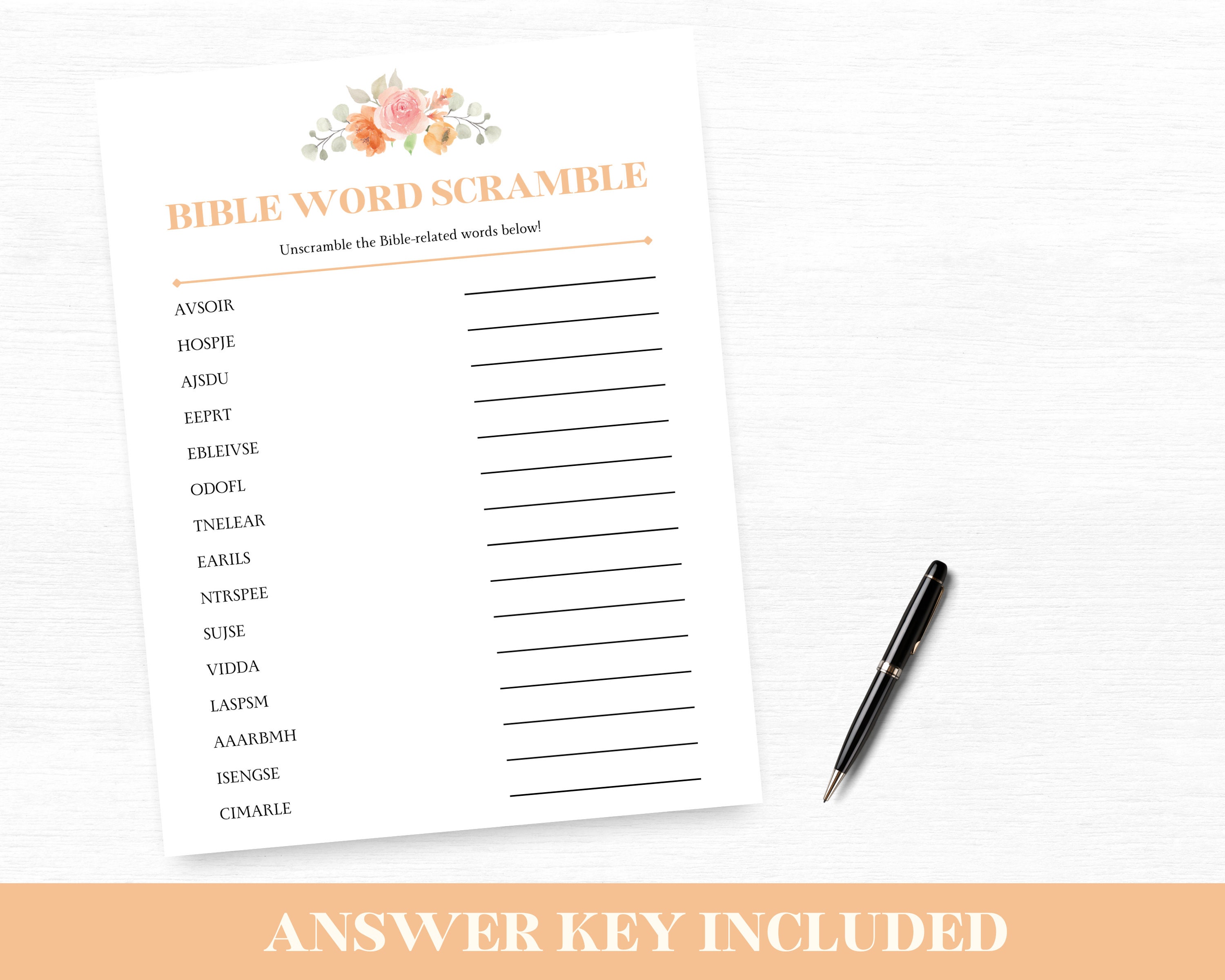 Bible Word Scramble Bible Game Church Game Fun Church Party - Etsy Canada