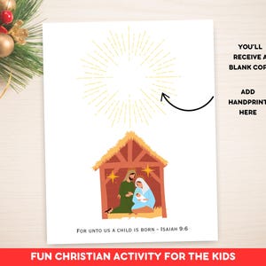 Christmas Nativity Handprint Art, Christian Handprint Art, Sunday ...