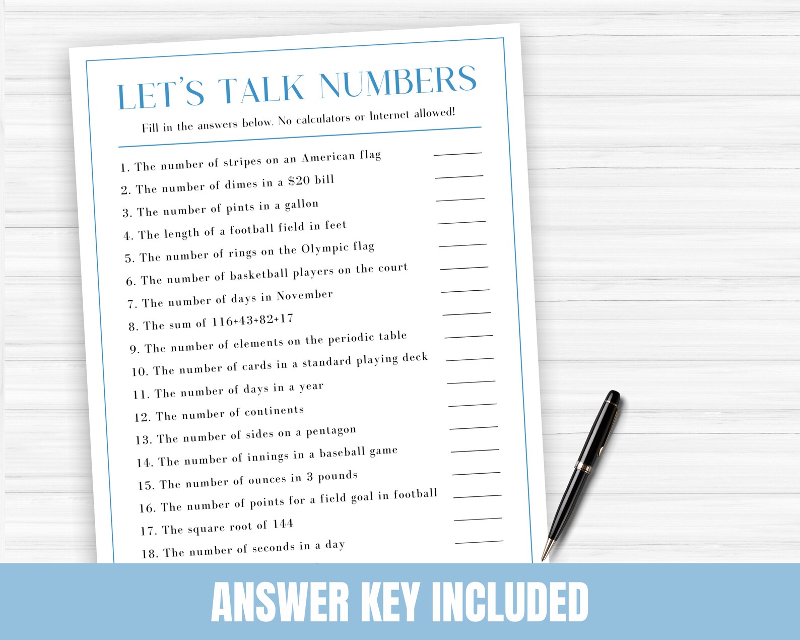 Let's Talk Numbers Game, Icebreaker Game, Adult Party Game, Party ...