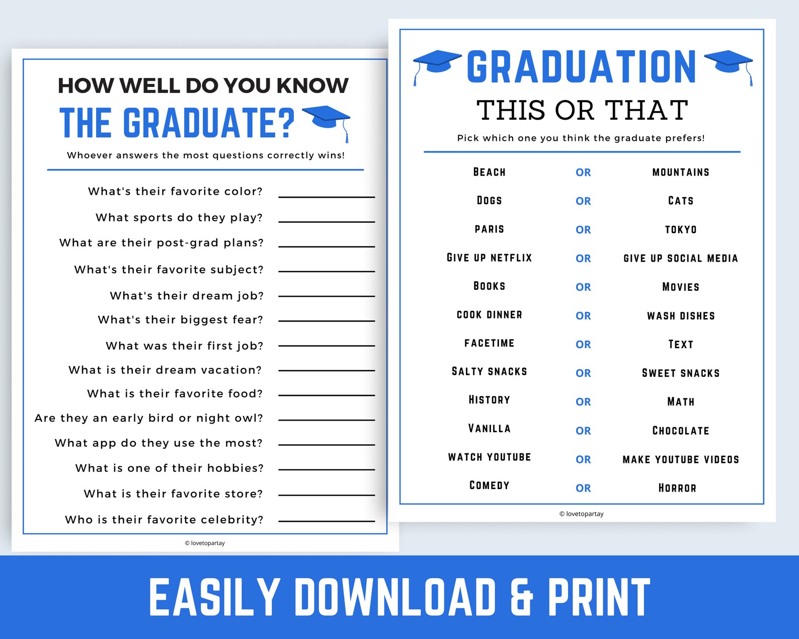 Graduation Party Games Bundle Printable Graduation Game Fun | Etsy