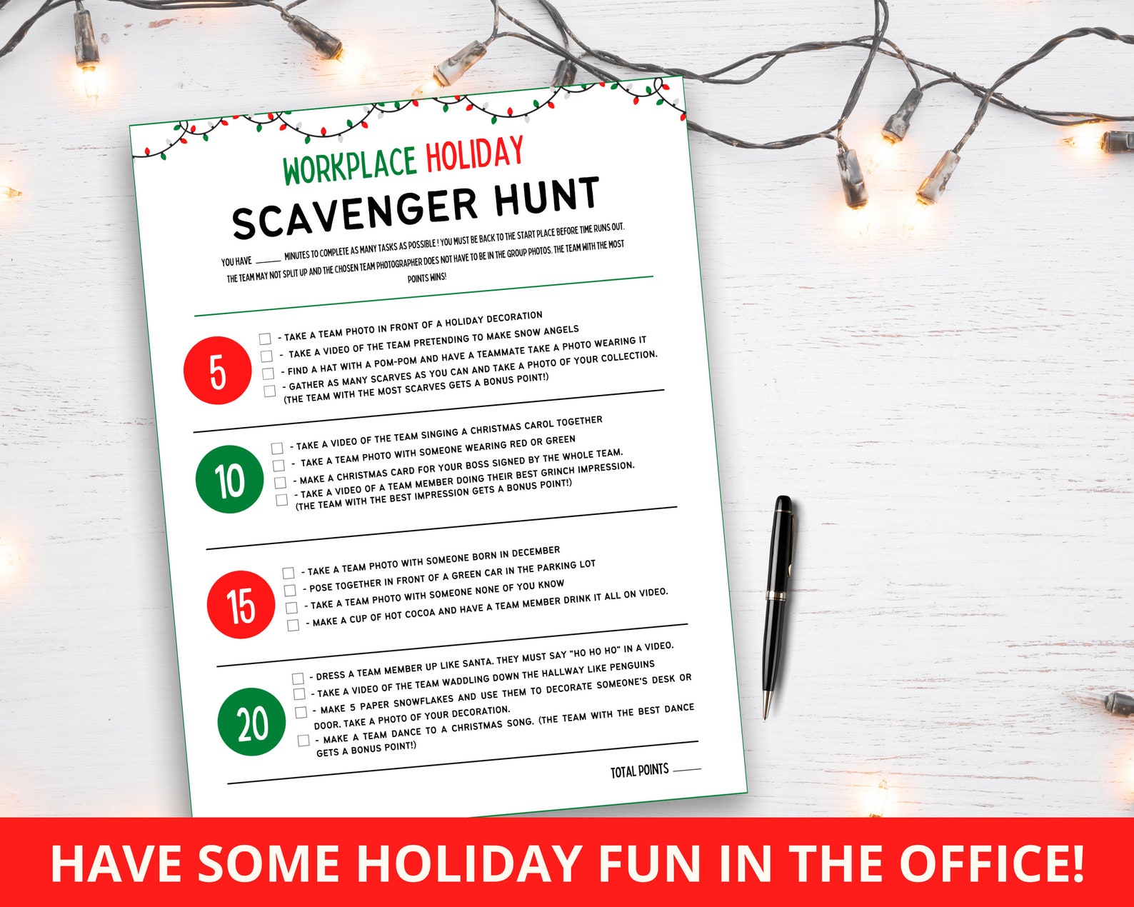Workplace Holiday Scavenger Hunt Holiday Games For Work Etsy