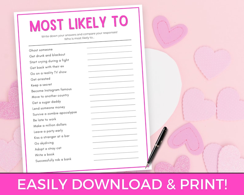 Most Likely To Funny Party Games Adult Party Game Girls - Etsy