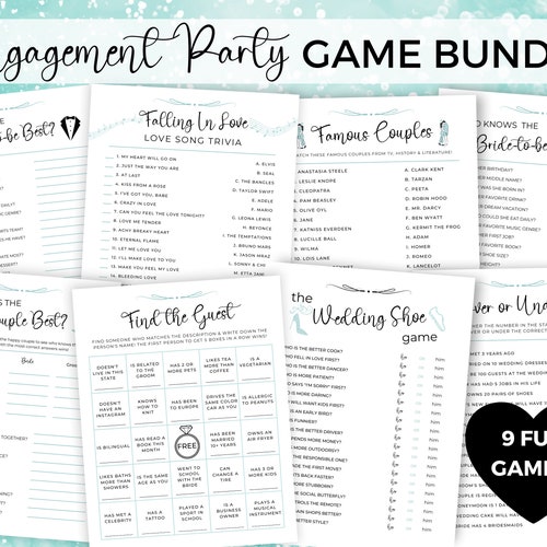 Engagement Party Games Engagement Party Bundle Couples - Etsy