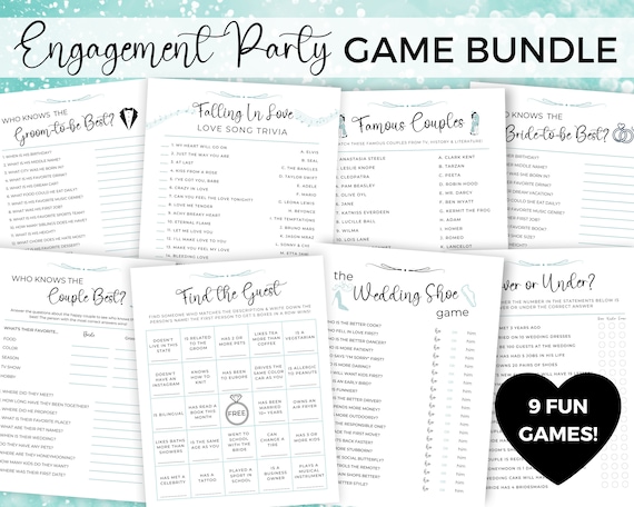 Engagement Party Games Engagement Party Games Bundle - Etsy