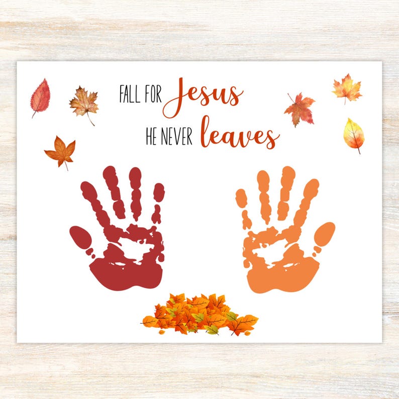 Fall Handprint Art Craft: Christian Pumpkin Sunday School Activity - Etsy