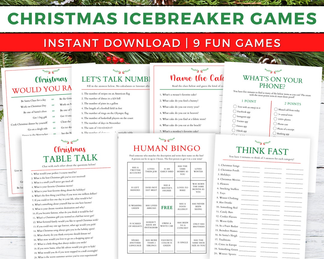 Christmas Icebreakers, Christmas Games for Adults, Holiday Party Games ...