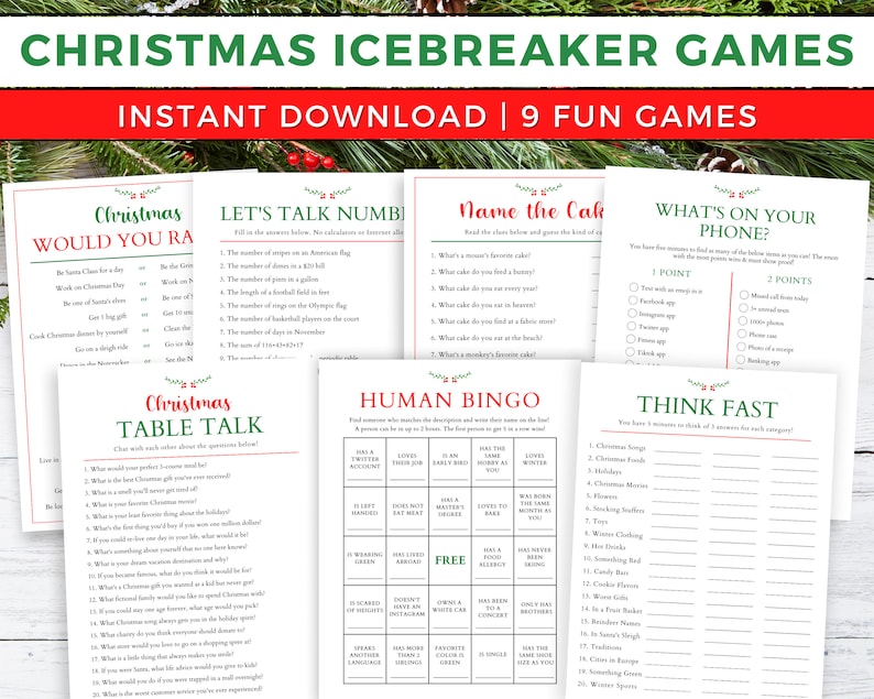 Christmas Icebreakers, Christmas Games for Adults, Holiday Party Games ...