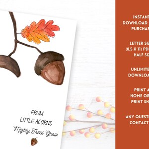 Acorn Handprint Craft, Fall Keepsake Art Craft, Thanksgiving Handprint ...