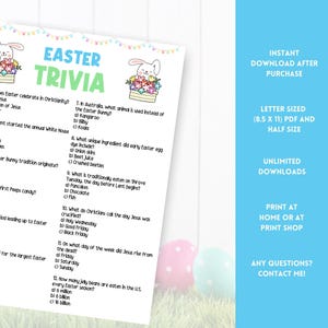 Easter Trivia Game, Easter Trivia, Easter Quiz for Teens, Adults, and ...