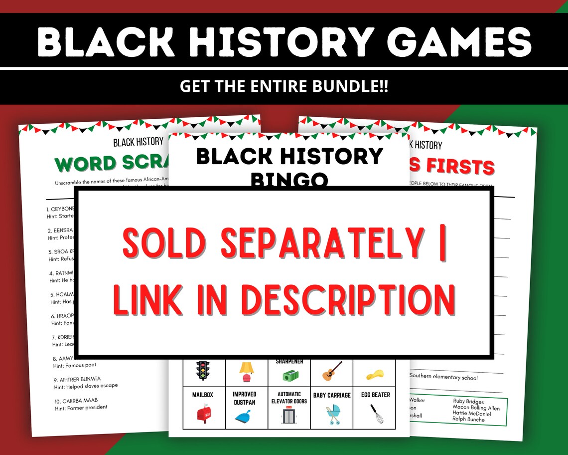 Black History Word Scramble Black History Game Black History - Etsy