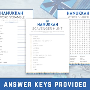 Hanukkah Party Games Bundle, Printable Hanukkah Games, Chanukah Games ...