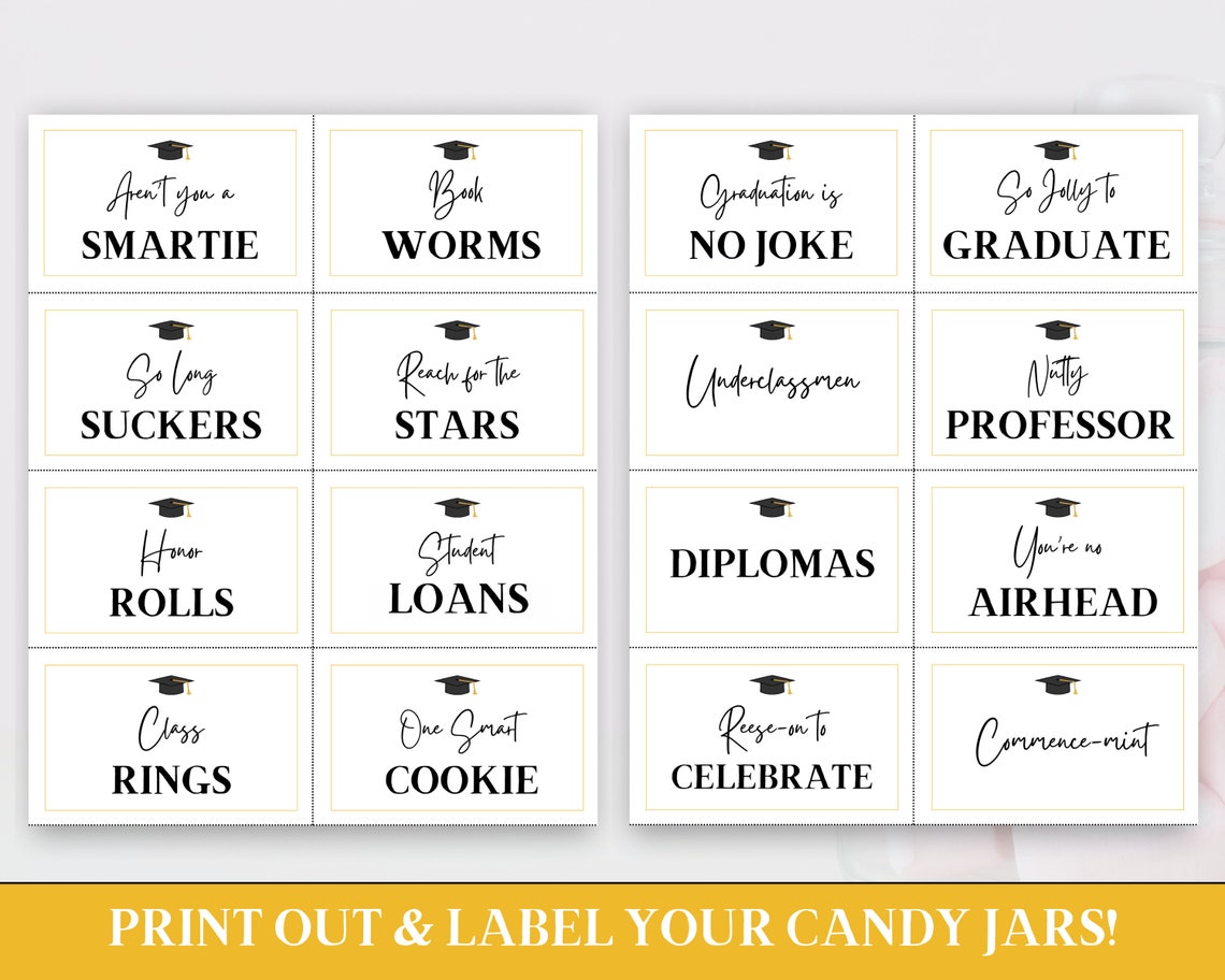 Graduation Candy Buffet Printable Graduation Candy Buffet - Etsy