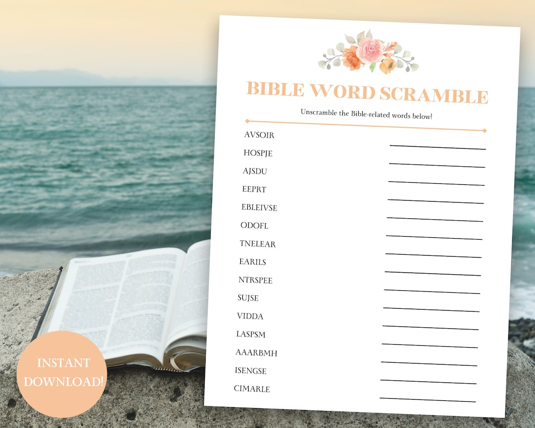 Bible Word Scramble, Bible Game, Church Game, Fun Church Party Game ...