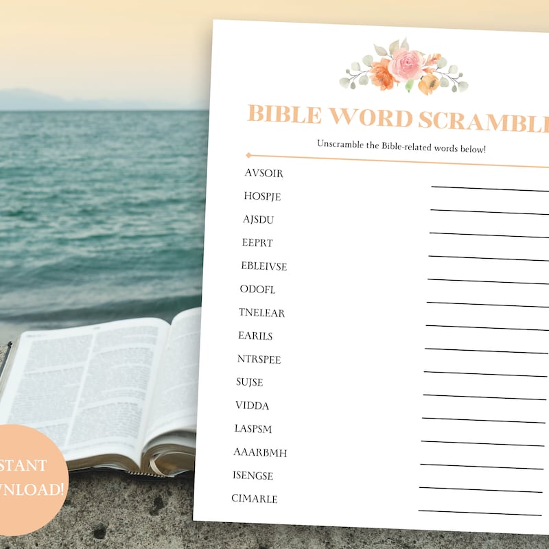 Bible Word Scramble - Etsy
