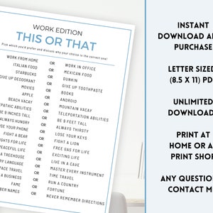 Office Game Printable, Office Party Game, Work Party Game, Game for ...