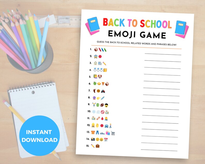 Back to School Game Printable Classroom Games Classroom - Etsy