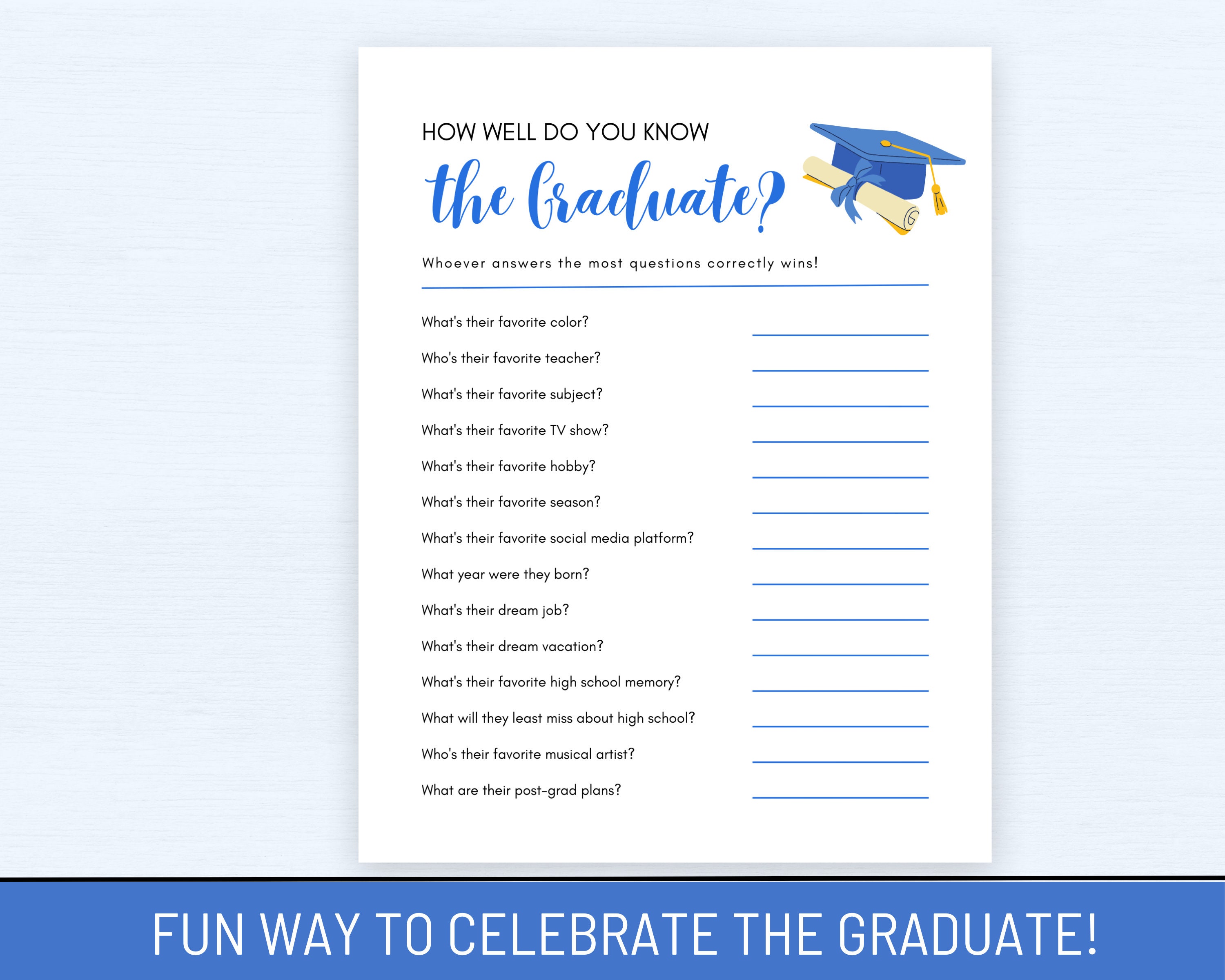 How Well Do You Know the Graduate Game Graduation Party Game - Etsy