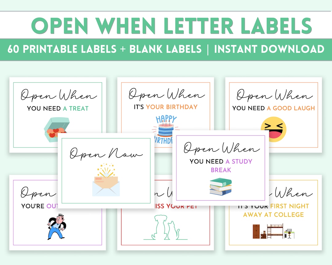 Open When Letters Cards for College Student, College Going Away Gift ...