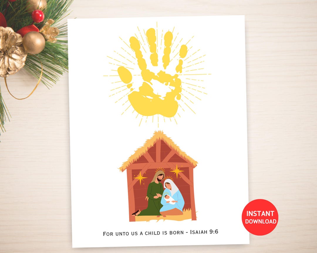 Christmas Nativity Handprint Art, Christian Handprint Art, Sunday ...