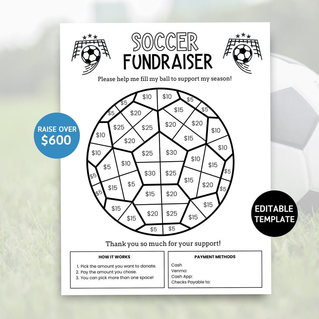Soccer Fundraiser Flyer Template, Color My Soccer Ball Fundraiser ...