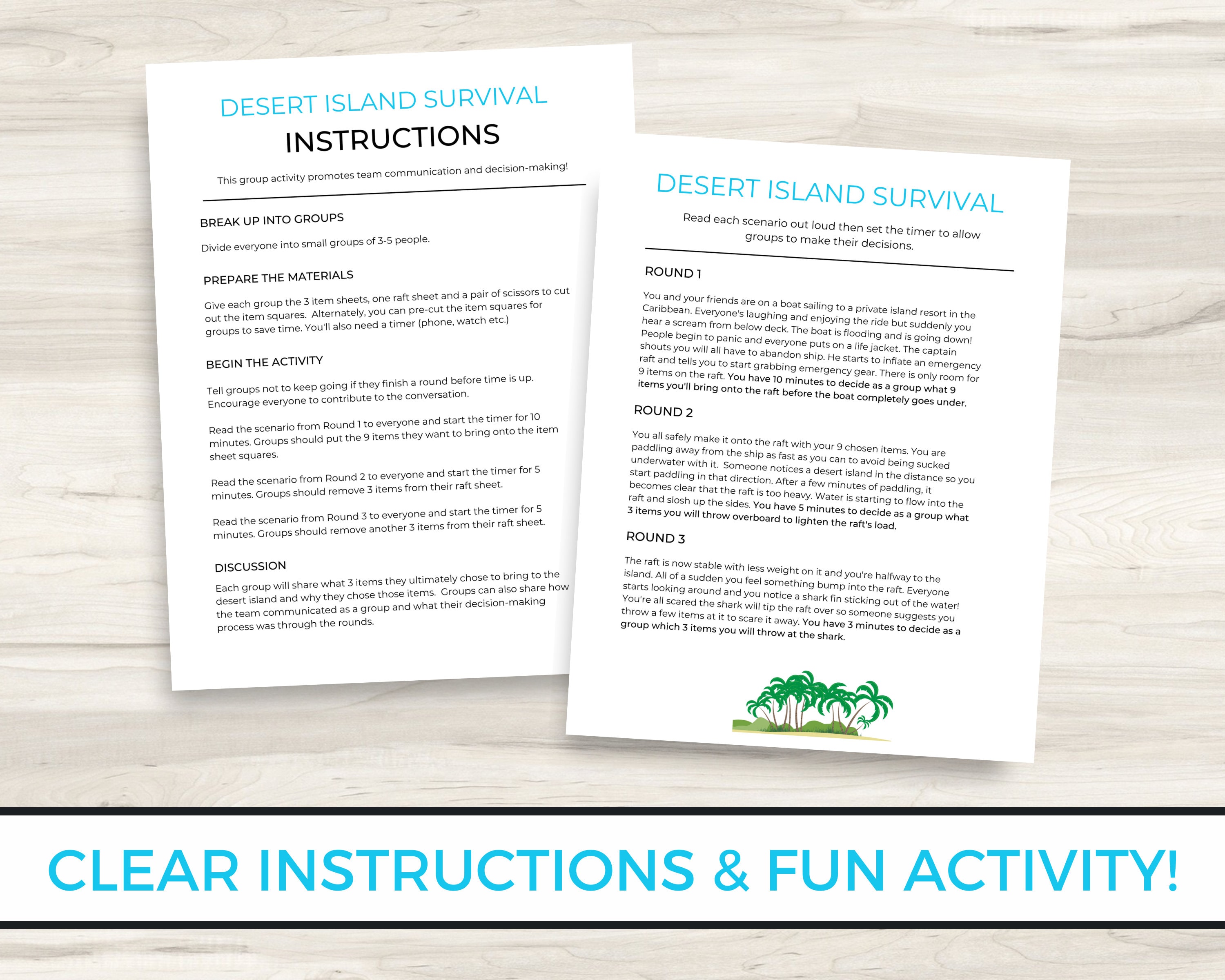 Desert Island Survival Office Party Games Work Party Game - Etsy